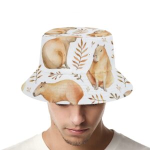 Adorable Capybara Adults Beach Bucket Hat for Adults Fishing Fisherman's Cap Packable Travel Print Sun Hats