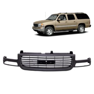 justdrivably front grille grill compatible with 1999-2002 gmc sierra 1500 2500/2001-2002 sierra 1500hd 2500hd 3500hd /2000-2006 yukon