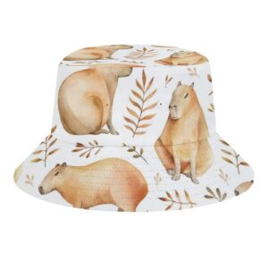 adorable capybara adults beach bucket hat for adults fishing fisherman's cap packable travel print sun hats