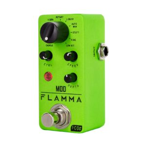 flamma fc05 mini modulation pedal with chorus flanger tremolo phaser vibrato rotary liquid autowah stutter ring lowbit