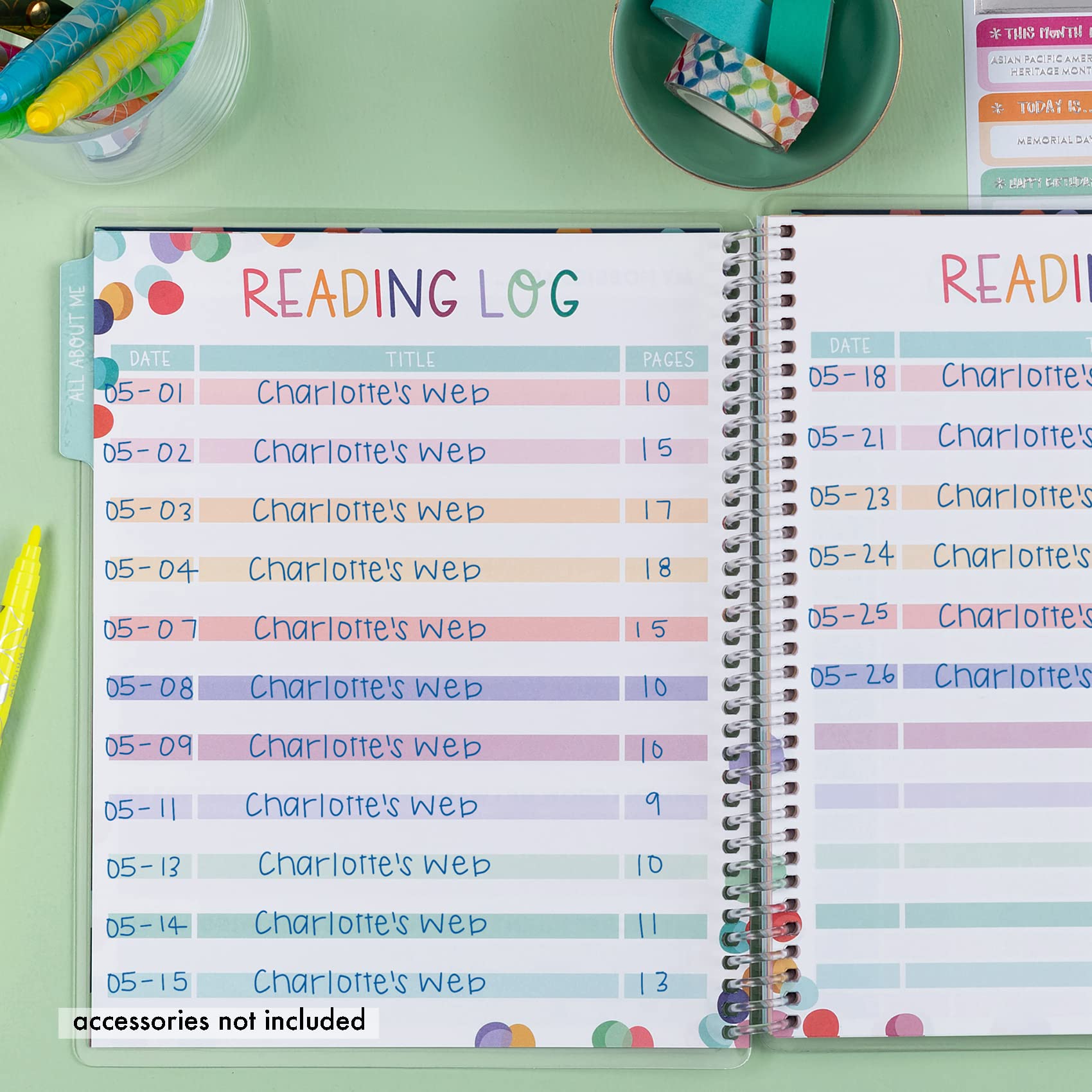 7" x 9" 2nd Edition Erin Condren Kids Planner & Activity Book - Dreaming Has No Limits. 12 - Month Undated Planner with Dividers and Activity Sheets and Stickers.