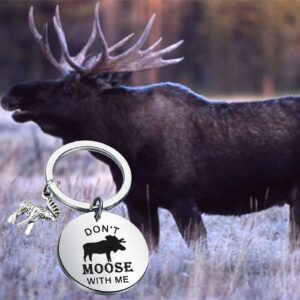 Lywjyb Birdgot Don't Moose With Me Keychain Funny Design Moose Gift (Don't Moose ky)