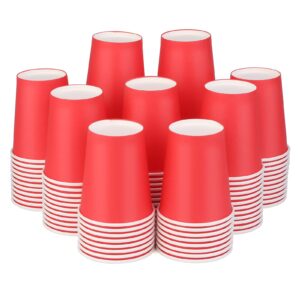 [110 pack] paper cups 9 oz, red paper cups party,disposable paper coffee cup, hot or cold beverage drinking paper cups, paper cups for party, picnic, bbq, travel, and event(red)