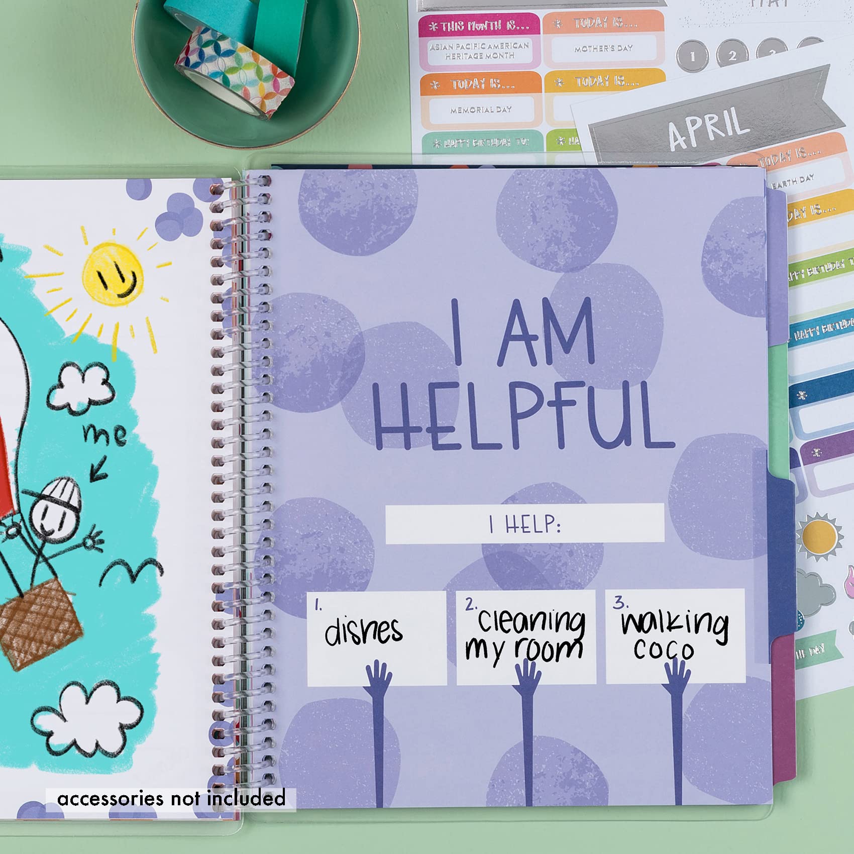 7" x 9" 2nd Edition Erin Condren Kids Planner & Activity Book - Dreaming Has No Limits. 12 - Month Undated Planner with Dividers and Activity Sheets and Stickers.