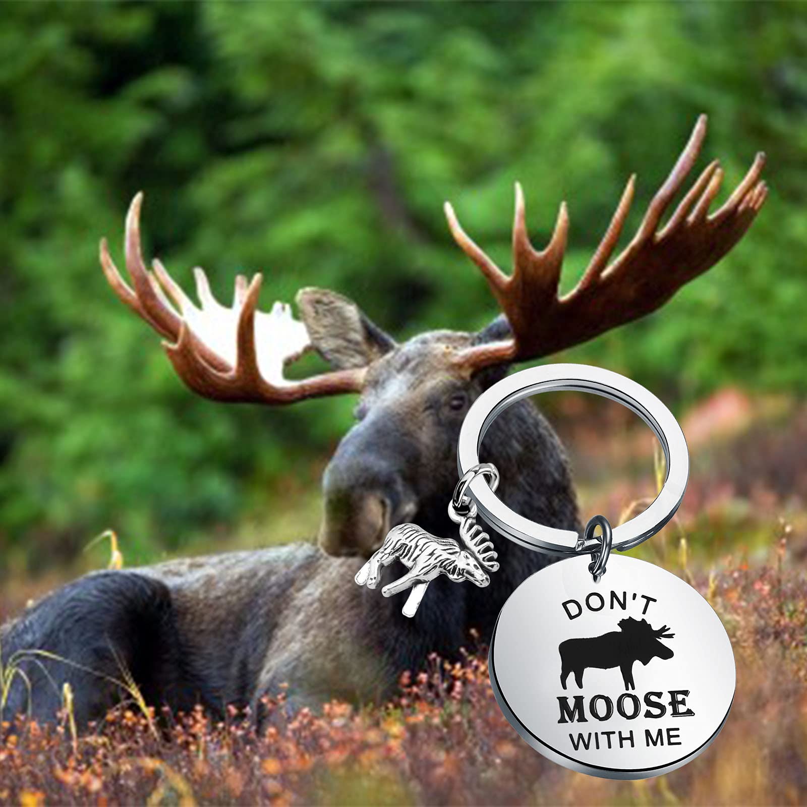 Lywjyb Birdgot Don't Moose With Me Keychain Funny Design Moose Gift (Don't Moose ky)