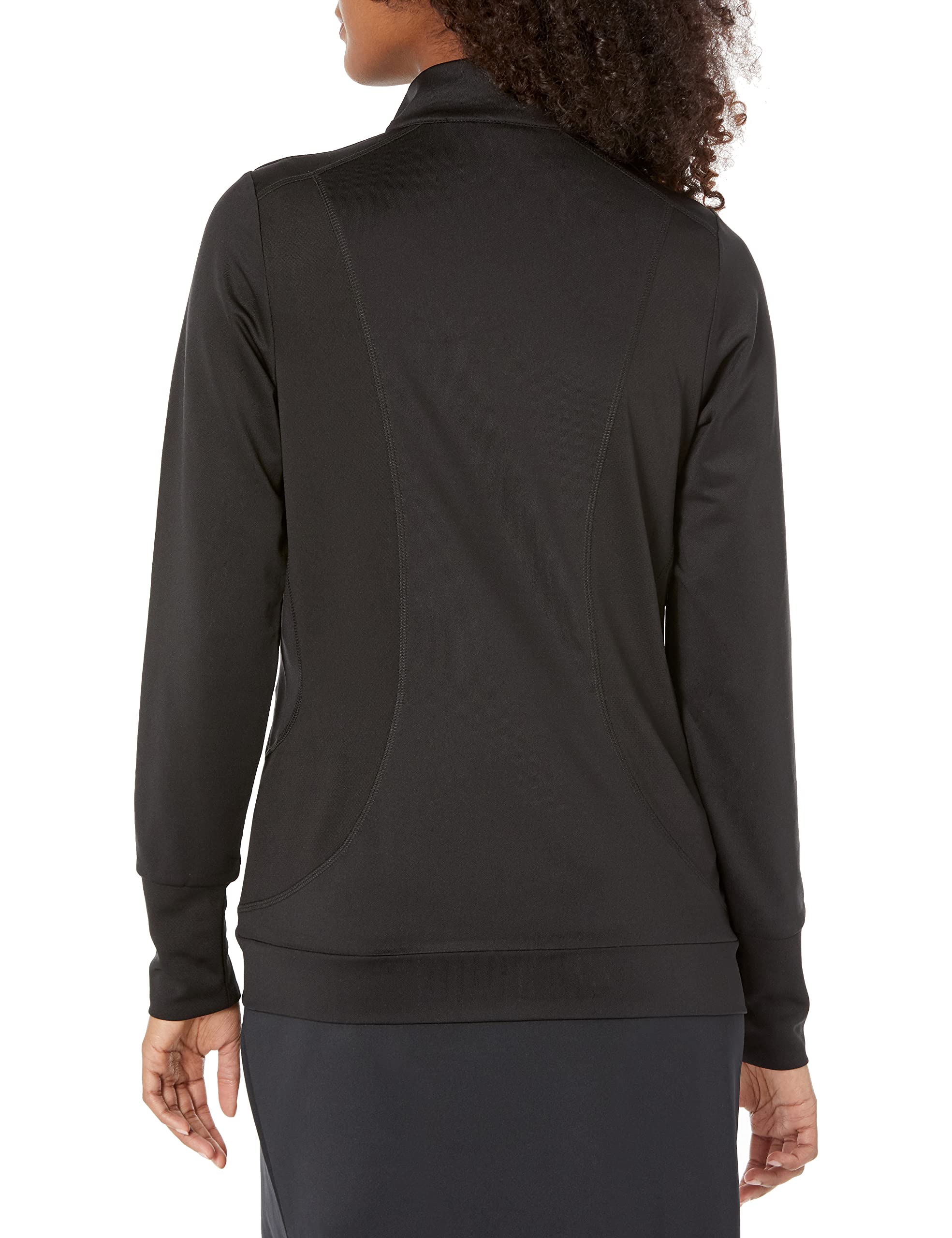 PGA TOUR womens Long Sleeve Performance Stretch Golf With Full Zipper Jacket, Caviar, X-Small US