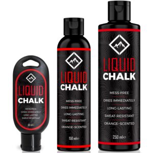 survivor 250ml liquid chalk – gym chalk for weightlifting, rock climbing, bouldering, gymnastics, pole grip, & more - lifting chalk & climbing chalk for dry hands - liquid grip hand chalk for lifting