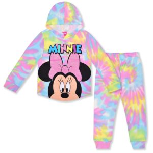 disney minnie mouse girls hoodie and pants set for infant, toddler and little kids