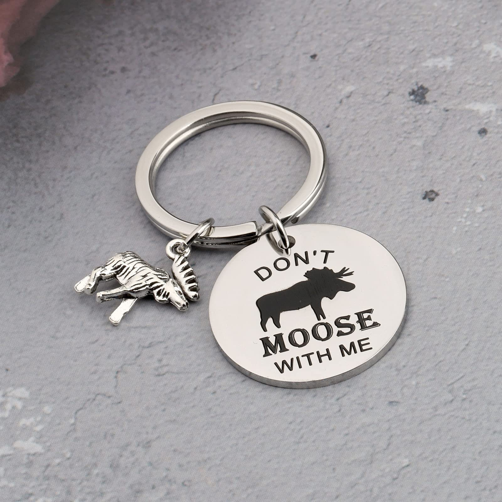 Lywjyb Birdgot Don't Moose With Me Keychain Funny Design Moose Gift (Don't Moose ky)