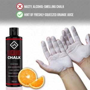 SURVIVOR 250ML Liquid Chalk – Gym Chalk for Weightlifting, Rock Climbing, Bouldering, Gymnastics, Pole Grip, & More - Lifting Chalk & Climbing Chalk for Dry Hands - Liquid Grip Hand Chalk for Lifting