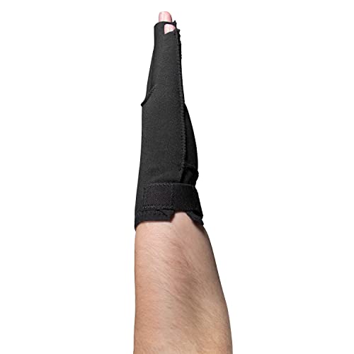 OTC Resting Splint Glove, 5 Finger Semi-Rigid Splints, Open Tips, Black, Right Hand, X-Large