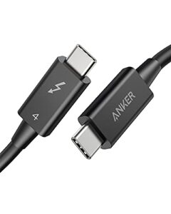 anker thunderbolt 4 cable 2.3 ft, usb-c to usb c cable, supports 8k display/40gbps data transfer/100w charging, for iphone 15 pro, macbooks, ipad pro (intel thunderbolt certified), monitor connection