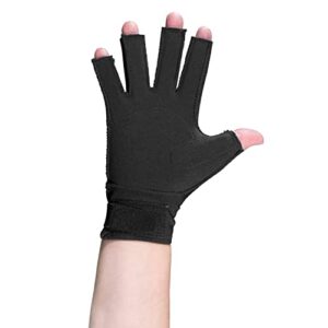 OTC Resting Splint Glove, 5 Finger Semi-Rigid Splints, Open Tips, Black, Right Hand, X-Large