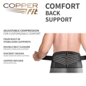 Copper Fit Unisex Adult Pro Back Belt Compression Brace Cummerbund, Black, 2XL 3XL US