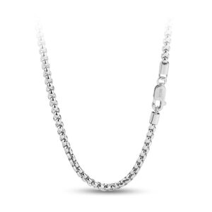 meilanduo solid 925 sterling silver 3mm round box chain necklace 18, 20, 22, 24, 26, 28 inch for men women (20)