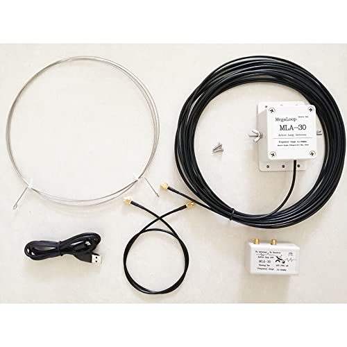 MLA-30+ Loop Antenna,0.5-30MHz Active Receiving Antenna,MLA-30 Plus Loop Antenna for HA SDR Short Medium Wave Radio,with 10m Feeder,Built-in Low Noise Amplifier,for Rooftop,Balcony