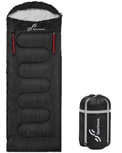 sportneer sleeping bag - wearable for adults & kids with arm zipper holes in cold & warm weather, waterproof portable sleeping bag for camping, hiking, backpacking, outdoor travel