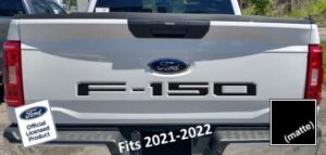 decal mods 2021-2024 tailgate insert decals letters inlays indent stickers (thin decal not raised letters) for ford f150 (2021, 2022, 2023, 2024) black matte - cbm