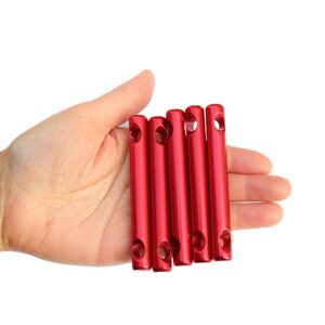 lasenersm 8 Pieces Cord Adjuster Rope Adjuster Tent Tensioners Guyline Cord Adjuster Aluminum Alloy Wind Rope Buckle 2 Hole Rope Guyline Adjuster for Tent Camping Hiking(Red, Medium)