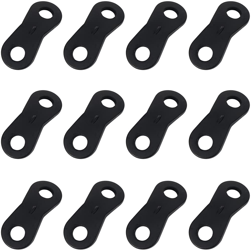 lasenersm 12 Pieces Cord Adjuster Tent Tensioners Guyline Cord Adjuster Rope Adjuster Aluminum Alloy Wind Rope Buckle 2 Hole Rope Guyline Adjuster for Tent Camping Hiking, Black