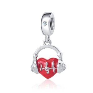 mzc jewelry heart love heartbeat charm for pandora bracelets