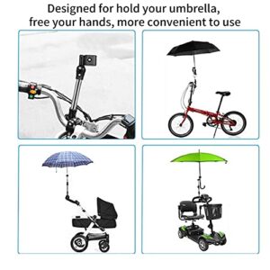 Kafuty-1 Adjustable Umbrella Holder for Bicycle Stroller Wheel Chair, 360 Degree Adjustable Stainless Steel Outdoor Umbrella Holder, for Carts Electric Bicycle Walker Rollator