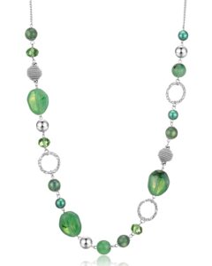 pearl&club long beaded necklaces for women - sweater chain fashion jewelry necklace gifts for women (23-jade green)