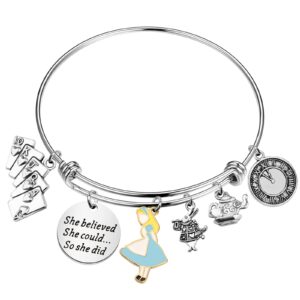 fotap alice bracelet she believed she could so she did inspirational encouragement bracelet alice fans gifts alice gift (alice sb)