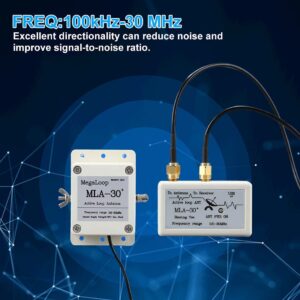 MLA-30+ Loop Antenna,0.5-30MHz Active Receiving Antenna,MLA-30 Plus Loop Antenna for HA SDR Short Medium Wave Radio,with 10m Feeder,Built-in Low Noise Amplifier,for Rooftop,Balcony