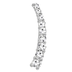 dazzlingrock collection 0.13 carat (ctw) round white diamond ladies left ear cuff crawler climber earring (only 1pc), 14k white gold