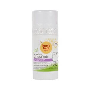 burt's bees baby chest rub stick, coconut oil, shea butter and manuka honey lavender & eucalyptus, white, 1 ounce