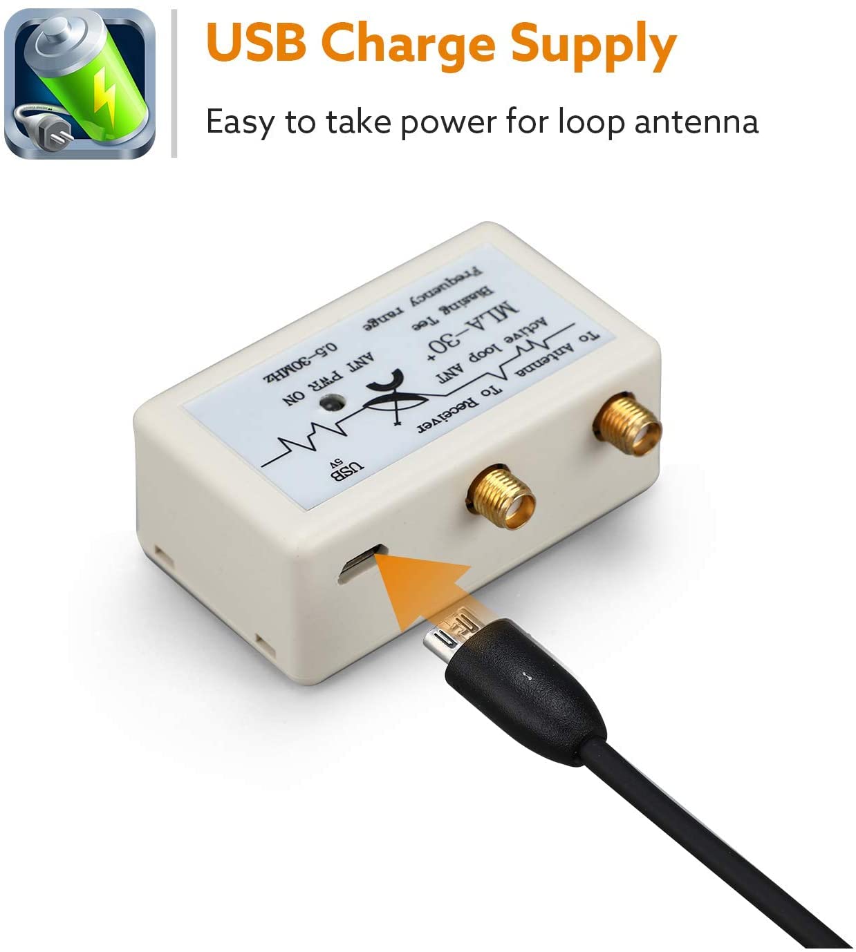 MLA-30+ Loop Antenna,0.5-30MHz Active Receiving Antenna,MLA-30 Plus Loop Antenna for HA SDR Short Medium Wave Radio,with 10m Feeder,Built-in Low Noise Amplifier,for Rooftop,Balcony