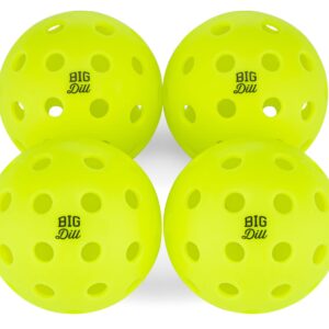 Big Dill Pickleball Relish Outdoor Pickleball Balls with Bag | Outdoor Pickleballs for Outdoor Play with 40 Holes (Pack of 4)