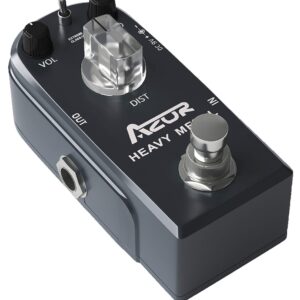 AZOR Heavy Metal Distortion Guitar Effects Pedal 3 Modes Controls with Guitar Pedal Power Cable