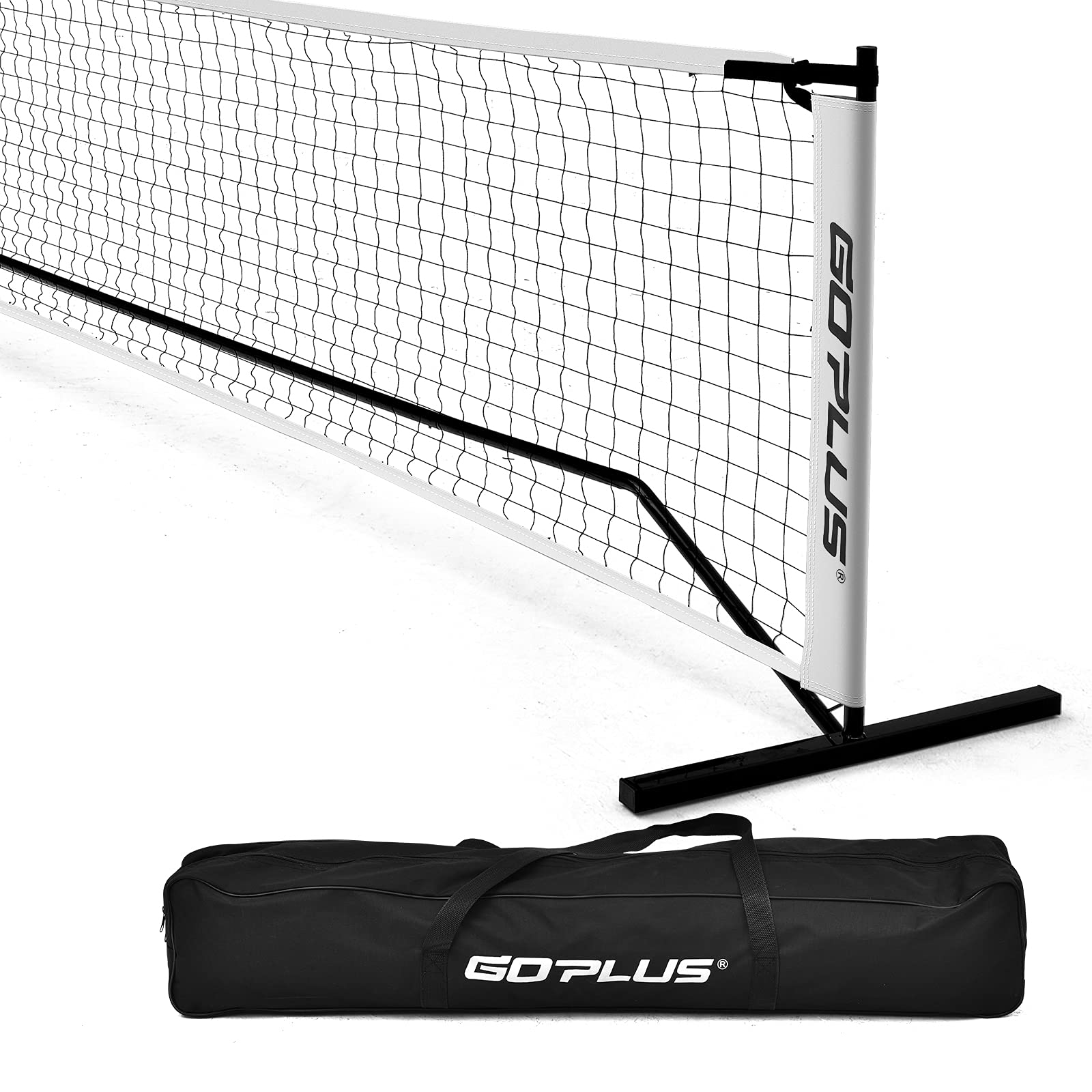 Goplus Portable Pickleball Net System, 22 FT Regulation Size Net W/Steel Frame, an 600D Oxford Fabric Carry Bag, Quick Set, All-Weather-Condition Pickleball Net for Indoor and Outdoor