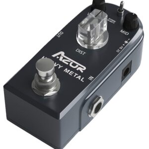 AZOR Heavy Metal Distortion Guitar Effects Pedal 3 Modes Controls with Guitar Pedal Power Cable