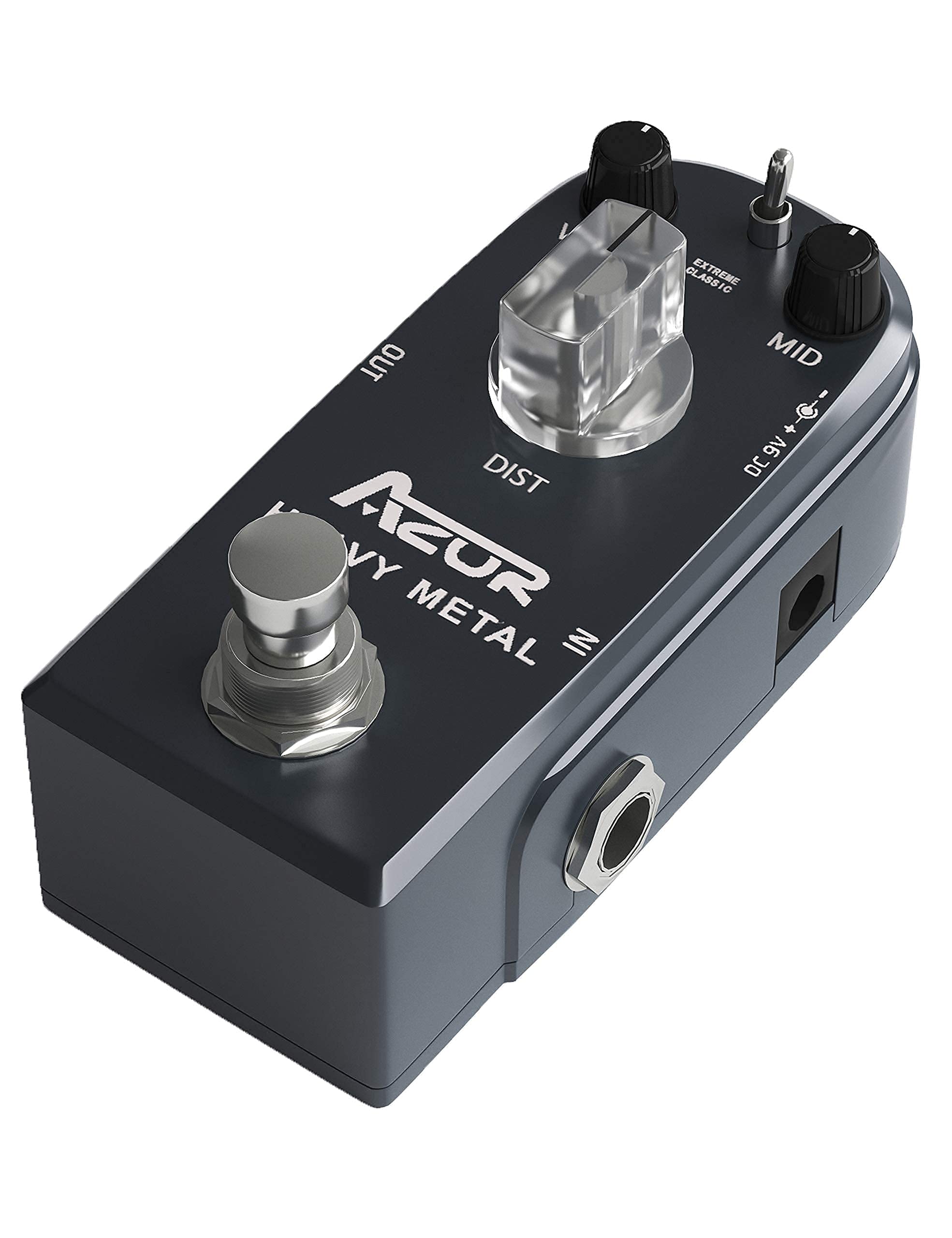 AZOR Heavy Metal Distortion Guitar Effects Pedal 3 Modes Controls with Guitar Pedal Power Cable