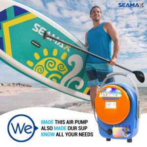 Seamax SUP20Max Double Stage 20PSI Electric Air Pump for Inflatable SUP and Boat, Intelligent Firmware with Built-in Temperature Sensor and Timer