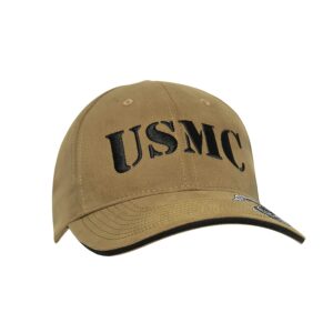 rothco deluxe vintage usmc embroidered low pro cap, coyote brown