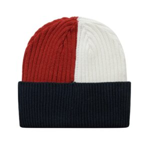 Tommy Hilfiger Men's Striped Ribbed Beanies, White Flag, One Size