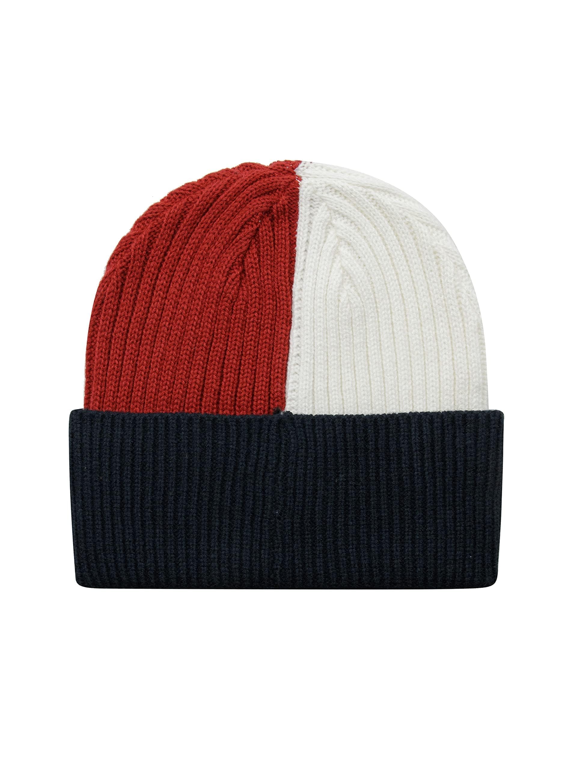 Tommy Hilfiger Men's Striped Ribbed Beanies, White Flag, One Size