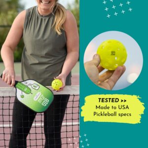 Big Dill Pickleball Relish Outdoor Pickleball Balls with Bag | Outdoor Pickleballs for Outdoor Play with 40 Holes (Pack of 4)