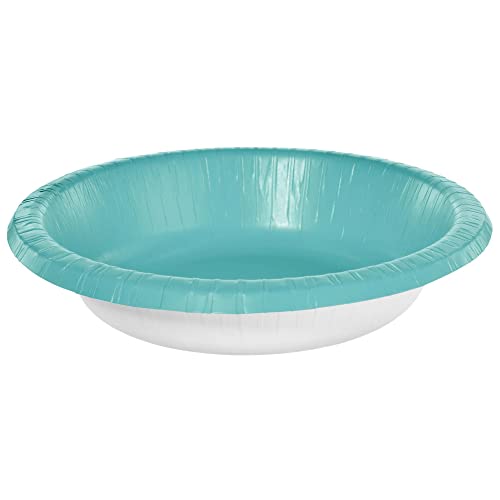 Paper Bowls - 20 oz. - Vibrant & Eco-Friendly Bowls - Ideal for Parties, Events & Special Occasions, Robin's-Egg Blue, Pack of 20