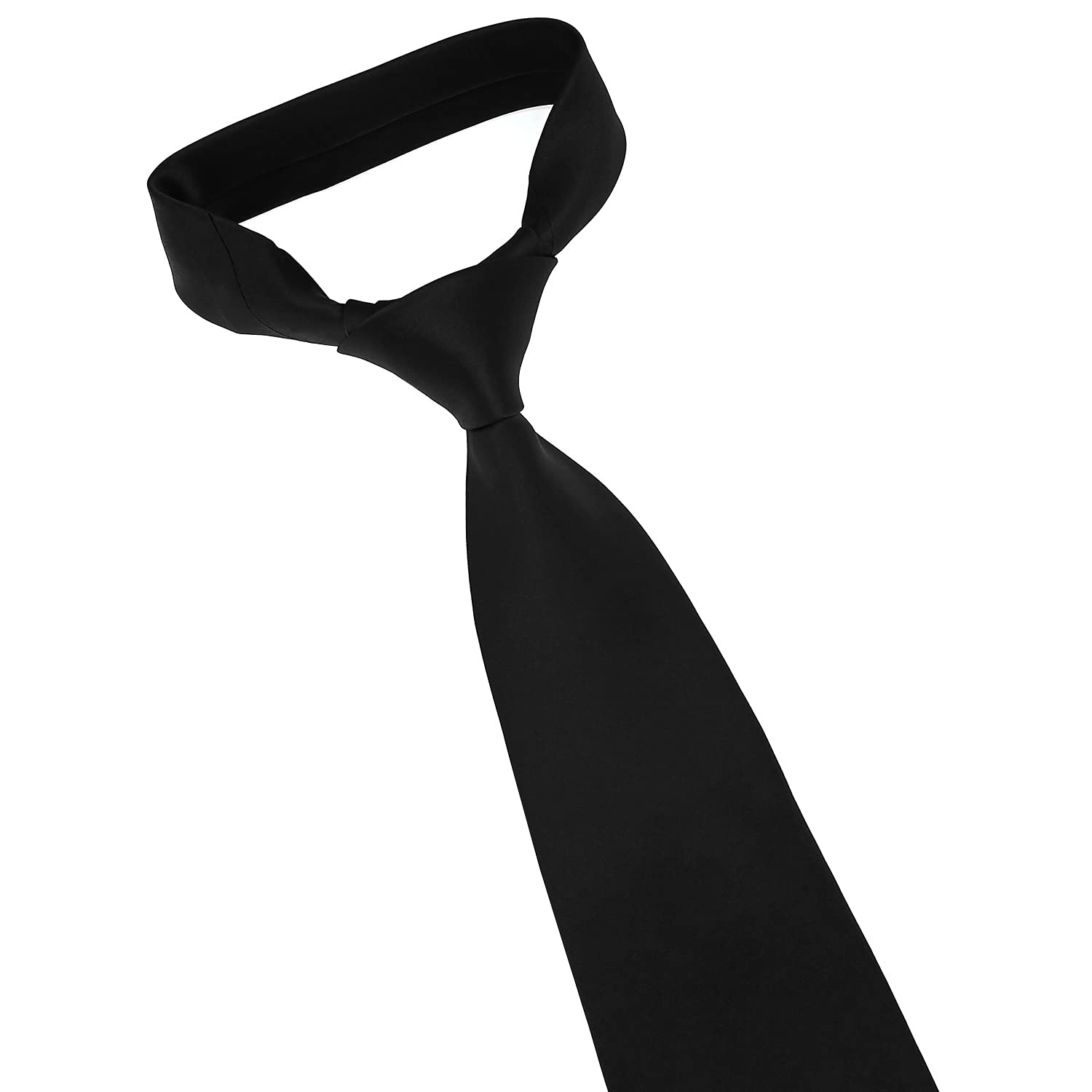 KOOELLE Men's Ties Solid Pure Color Plain Neckties Formal Black Ties For Men