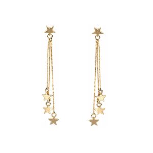 meteor star pendant earrings for women jewelry gold silver lucky star dangle earrings long star tassel drop earrings (star tassel earrings-gold)