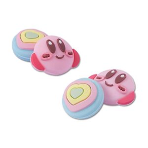 perfectsight cute switch thumb grip caps compatible with nintendo switch oled/lite console, kawaii soft silicone analog stick button cover for ns joycon controller, 4pcs joystick cap for kirby fans