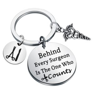 ensianth surgical tech gift surgical technologist keychain behind every surgeon is the one thank you gift for surgical tech (surgical tech key)