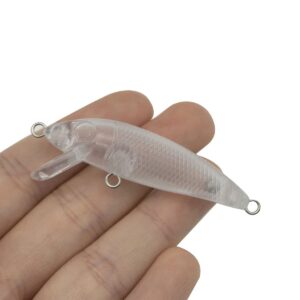 HTHYLURE 10PCS Unpainted Lure Blanks 3.74g 5.7cm with 5mm Free Fishing Eye Crankbait Baits Simulation Blank Body Clear Hard Baits Trout Salmon Minnow Lure Popper Lures Topwater Freshwater 5mm 8043