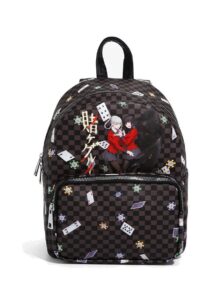 hot topic kakegurui yumeko & kirari checkered mini backpack