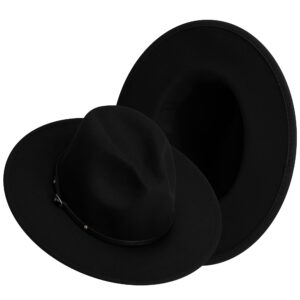 sajuzen wide brim fedora hats for women mens felt fedora hats with belt buckle